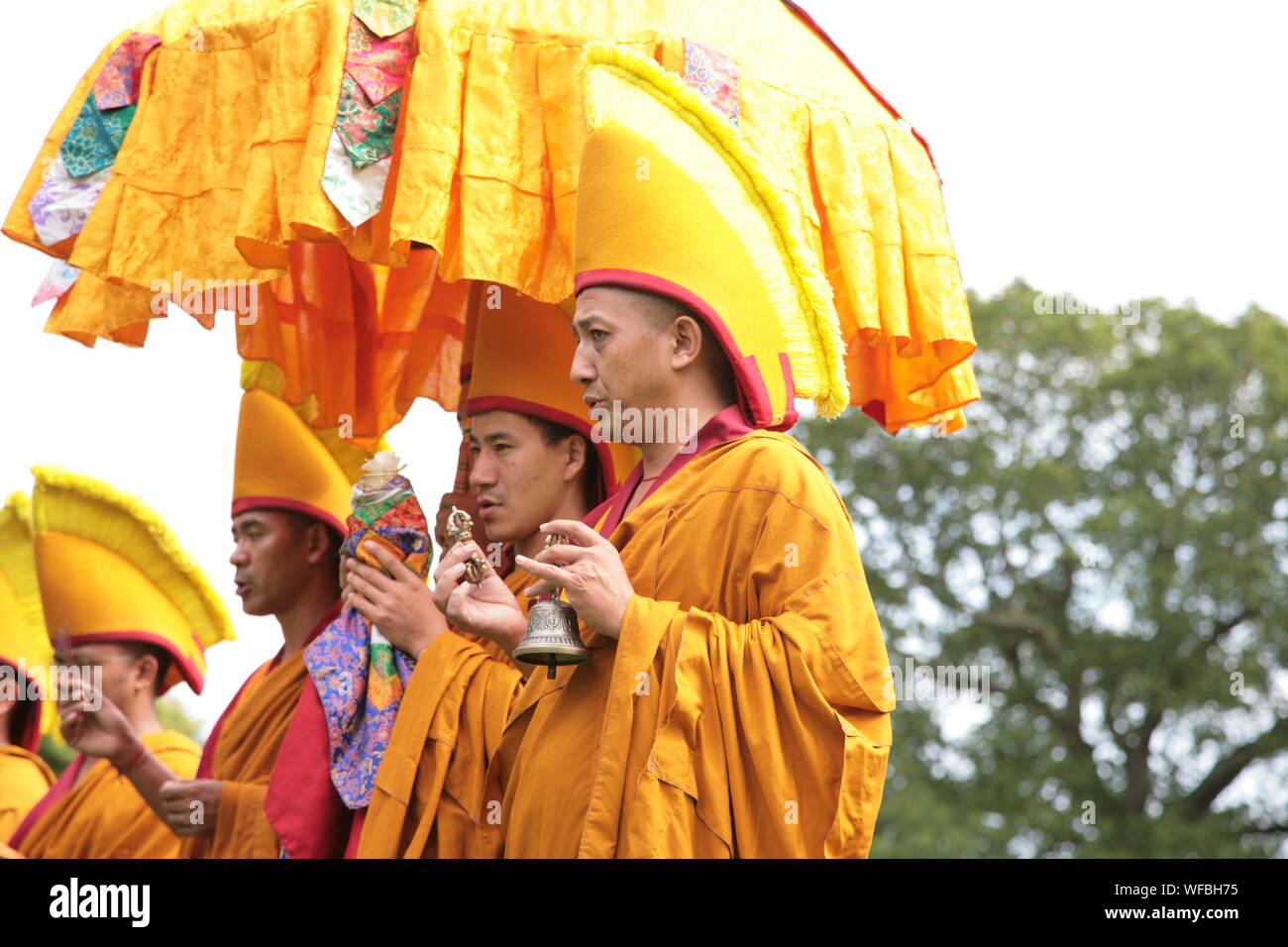 Tibetan ceremony with costumes and musical instruments Stock Photo - Alamy