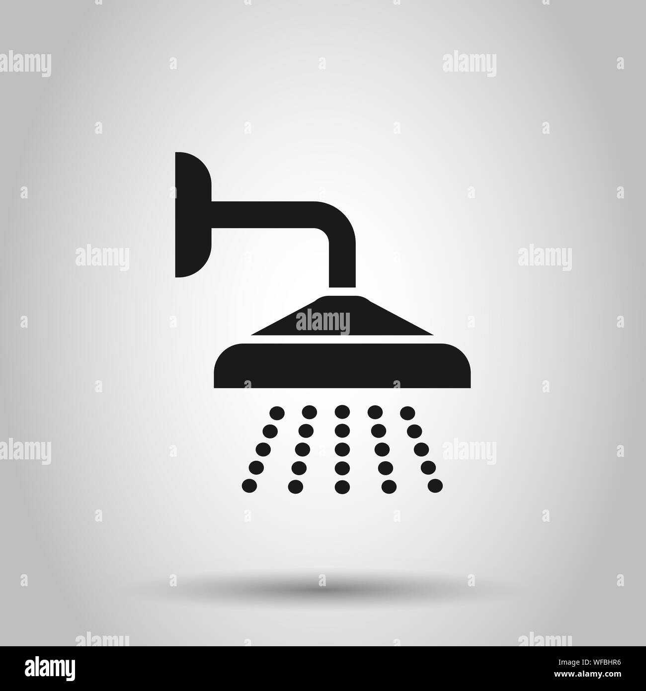 Shower sign icon in flat style. Bathroom water device vector ...