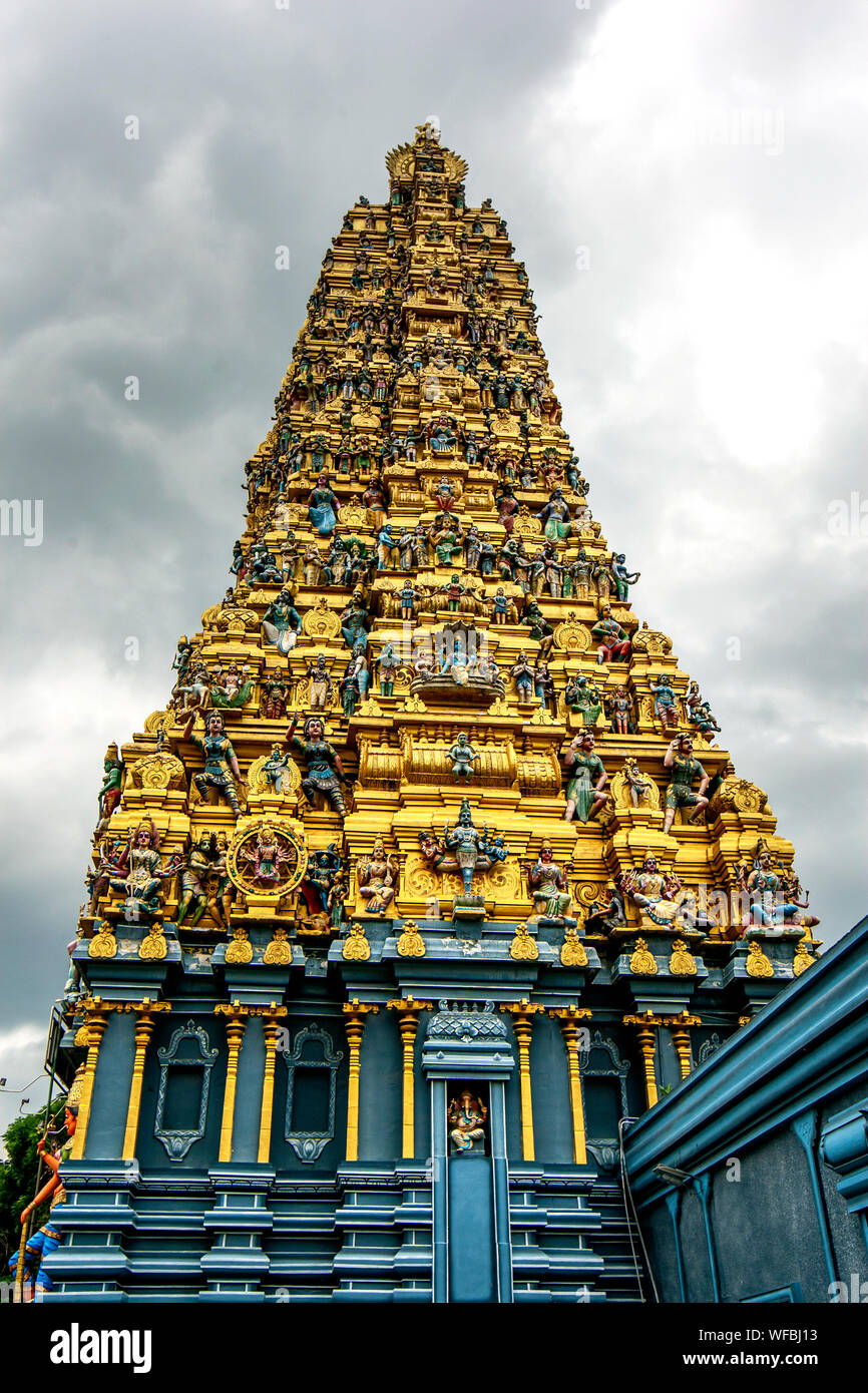 A section of the shikhara at Arulmihu Sri Muthumariamman Thevasthanam ...