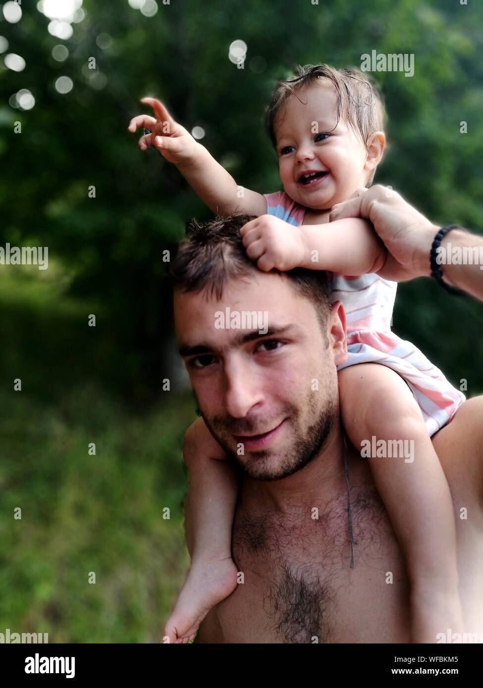 Caucasian father carrying laughing hi-res stock photography and images - Alamy