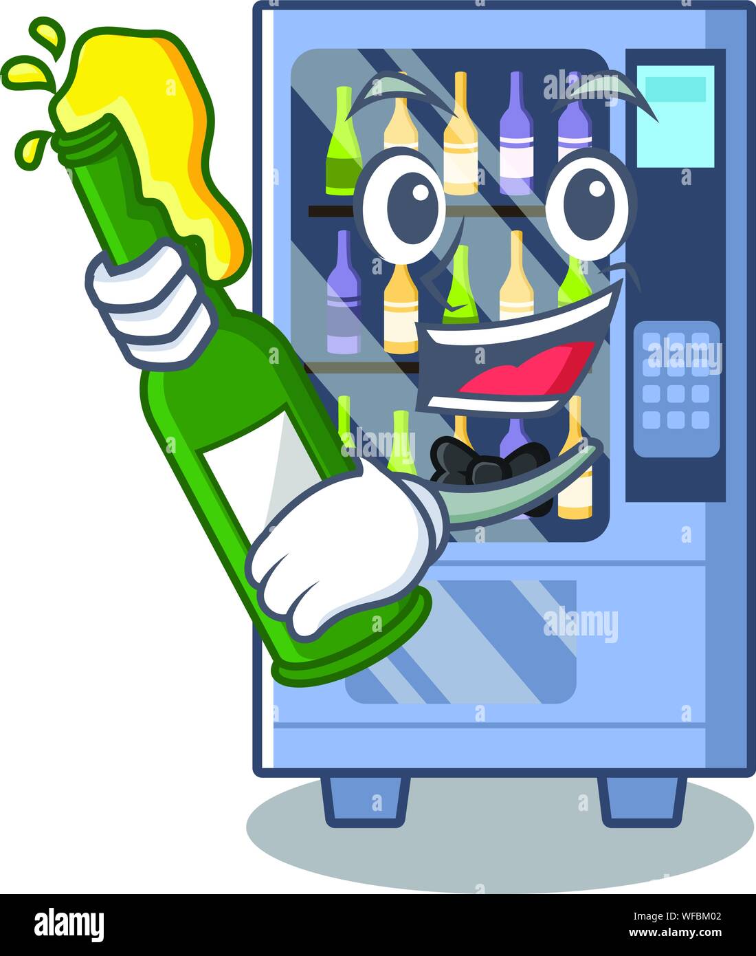 With beer wine vending machine mascot shaped character Stock Vector ...