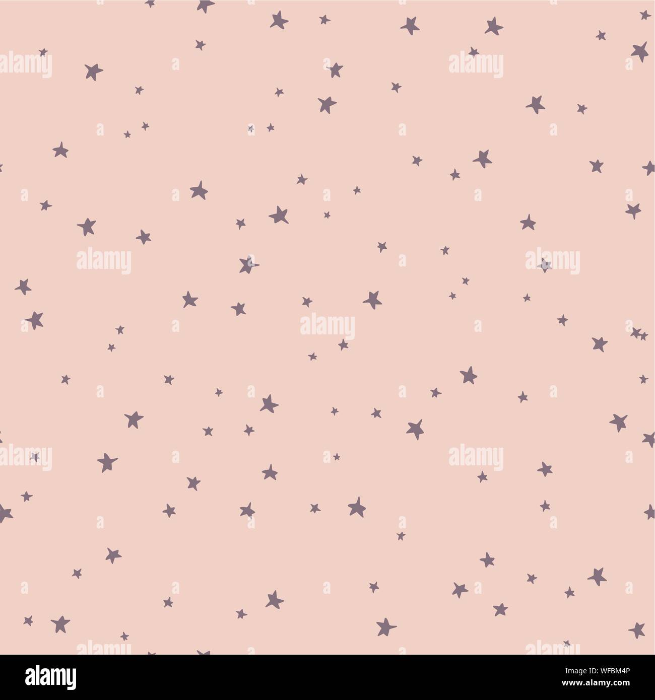 Vector seamless pattern stars purple pink. Hand Drawn doodle Stars ...