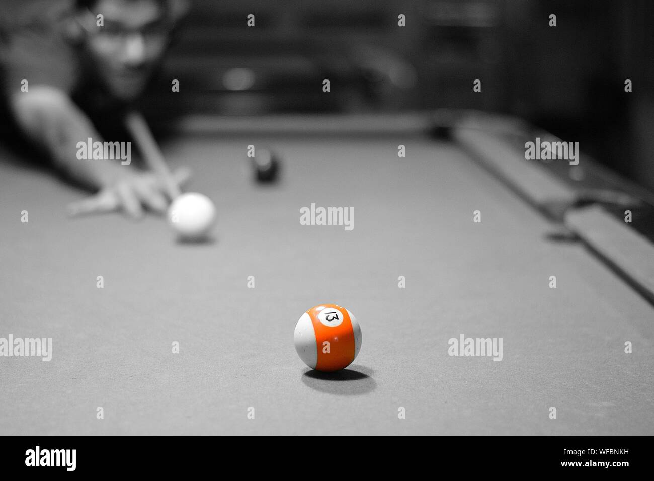 Orange pool ball hi-res stock photography and images - Alamy