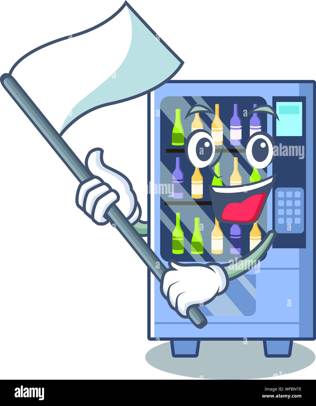 With flag wine vending machine mascot shaped character Stock Vector ...