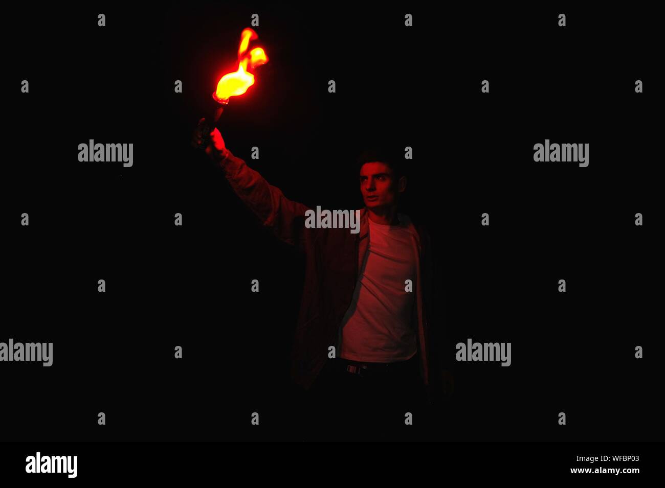 With torch night hi-res stock photography and images - Alamy