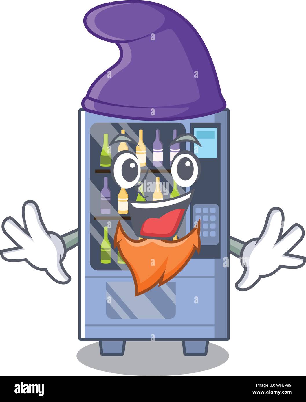 Elf cartoon wine vending machine on character table Stock Vector Image ...