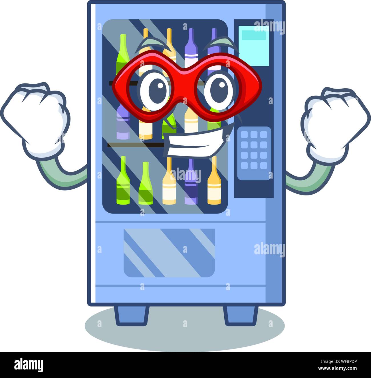 Super hero wine vending machine on a mascot Stock Vector Image & Art ...