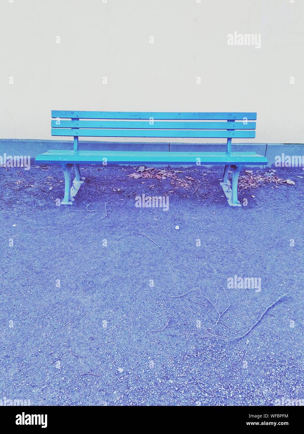 Wooden Bench Against Wall High Resolution Stock Photography and Images ...