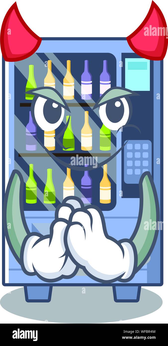 Devil wine vending machine isolated with character Stock Vector Image ...