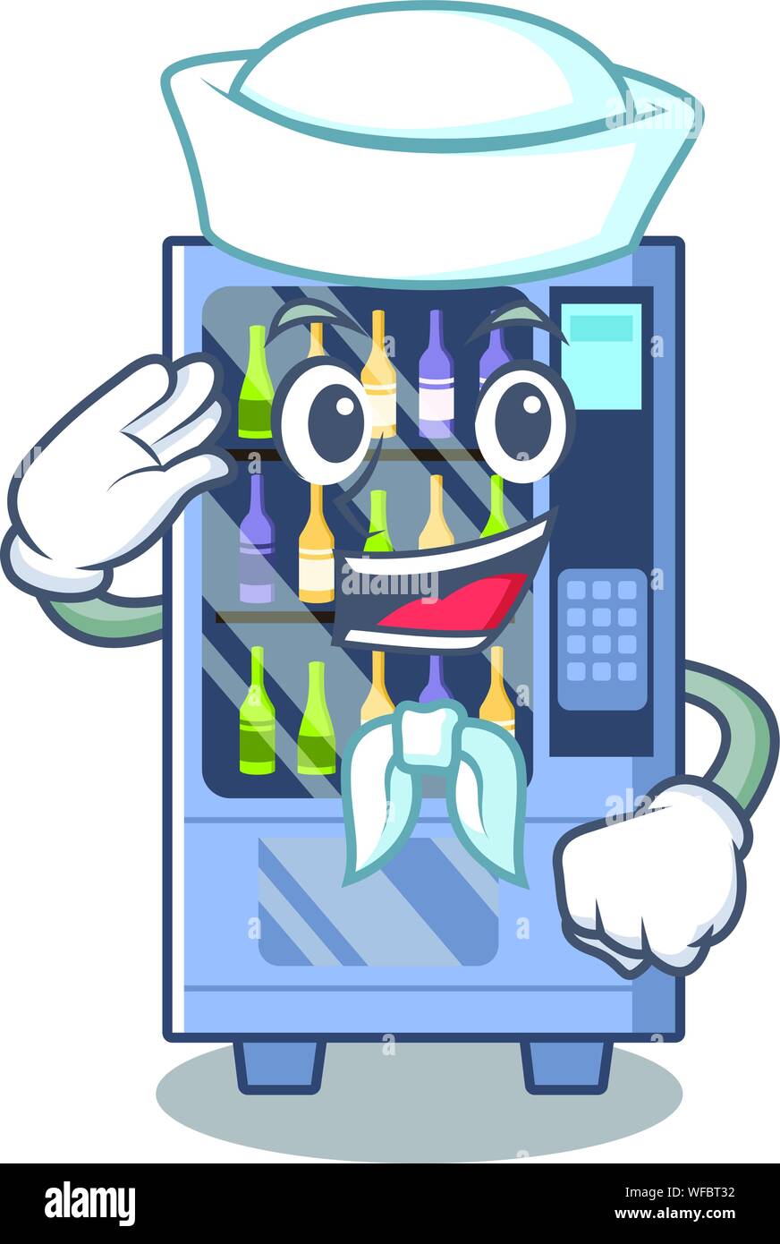 Sailor cartoon wine vending machine on character table Stock Vector ...