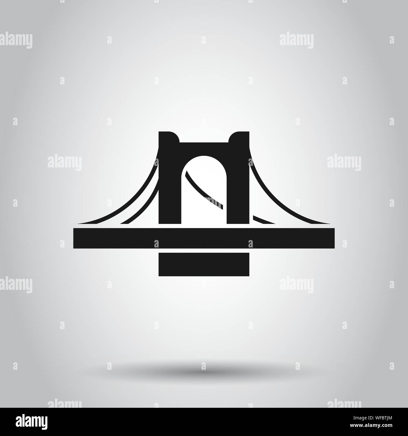 Bridge sign icon in flat style. Drawbridge vector illustration on ...