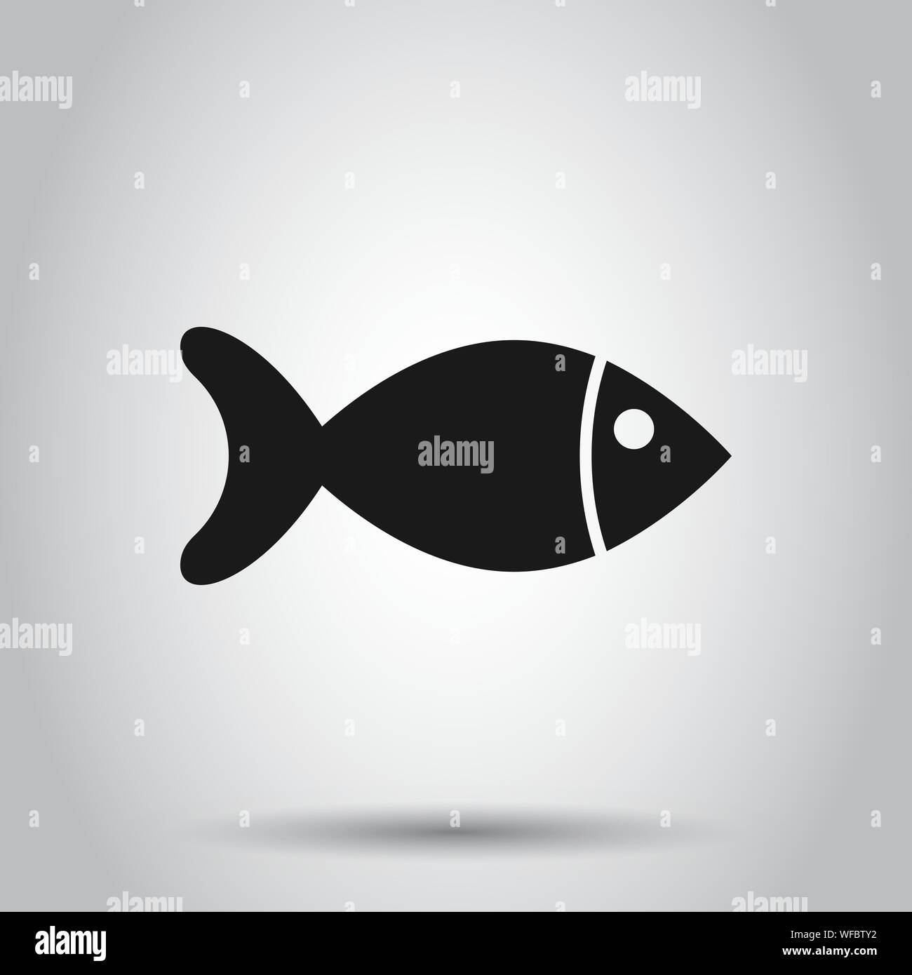 Fish sign icon in flat style. Goldfish vector illustration on isolated ...
