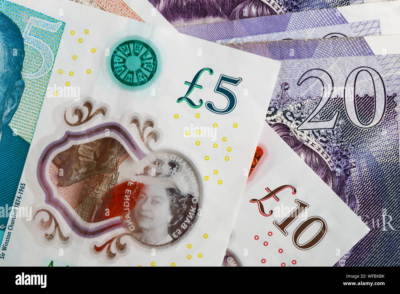 £5,£10 and £20 pound notes Stock Photo - Alamy