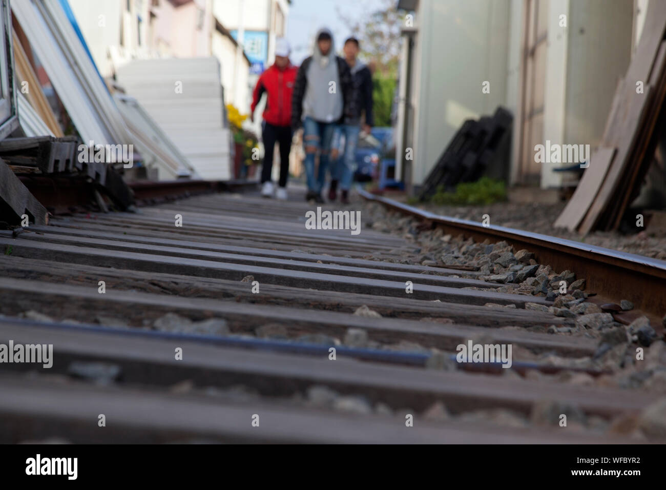 Three rail track hi-res stock photography and images - Alamy