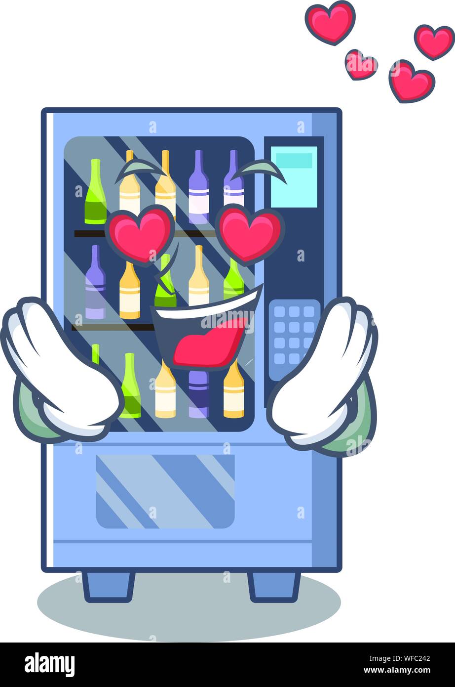 In love wine vending machine isolated with character Stock Vector Image ...