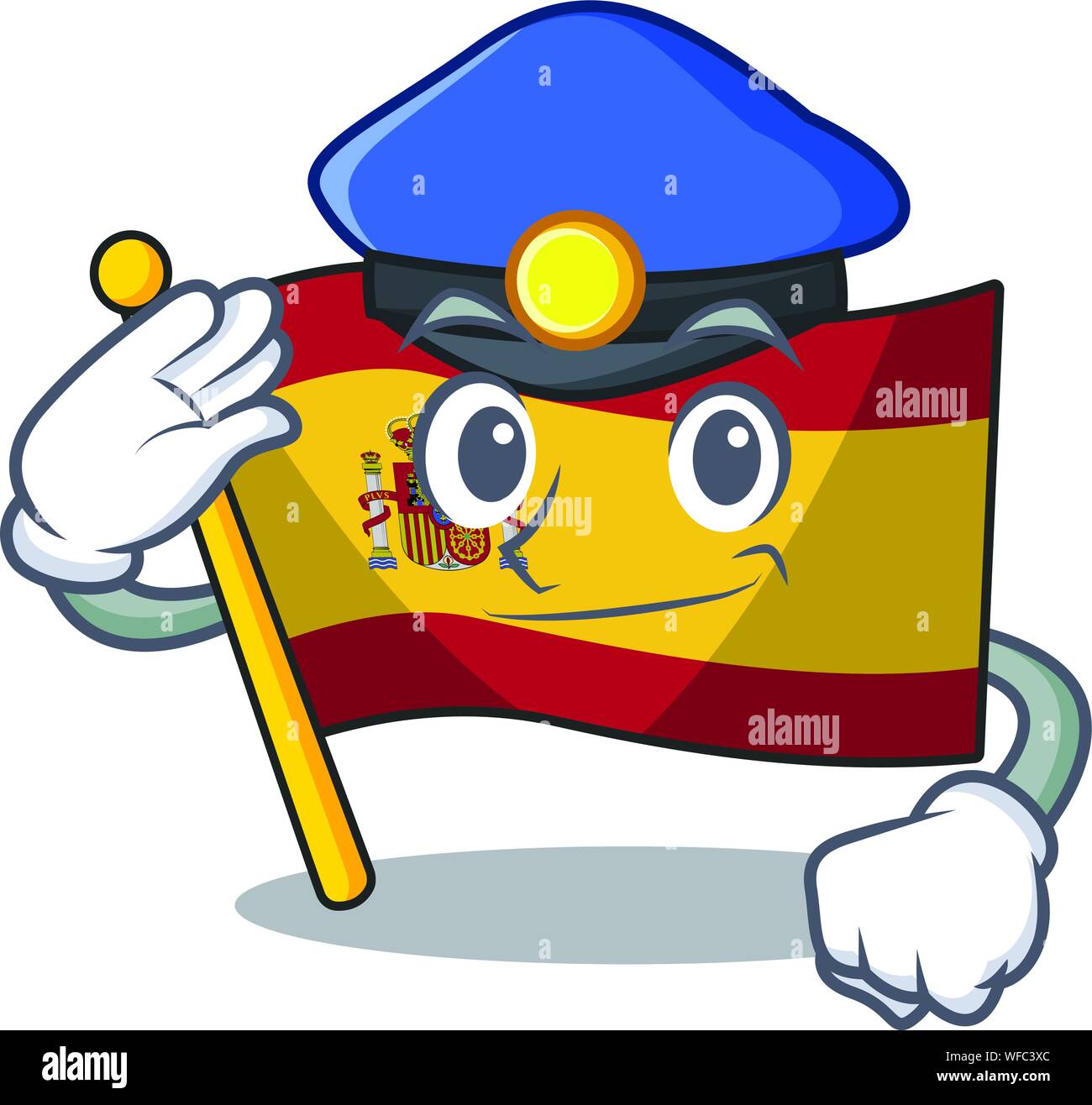 Police character spain flags formed with cartoons Stock Vector Image ...