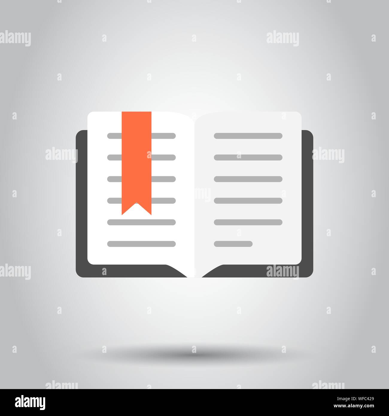 Open book icon in flat style. Literature vector illustration on ...