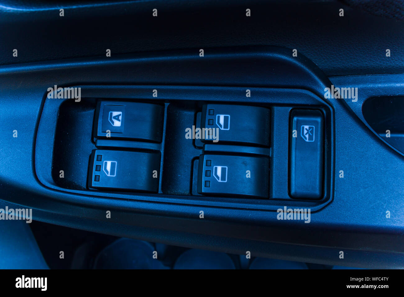 Car control panel of auto button glass door High resolution image ...