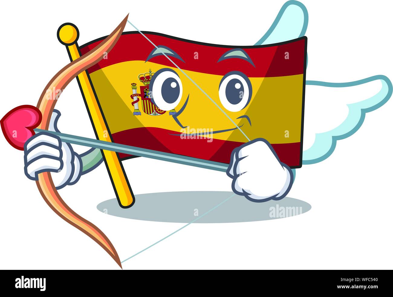 Cupid character spain flags formed with cartoons Stock Vector Image ...