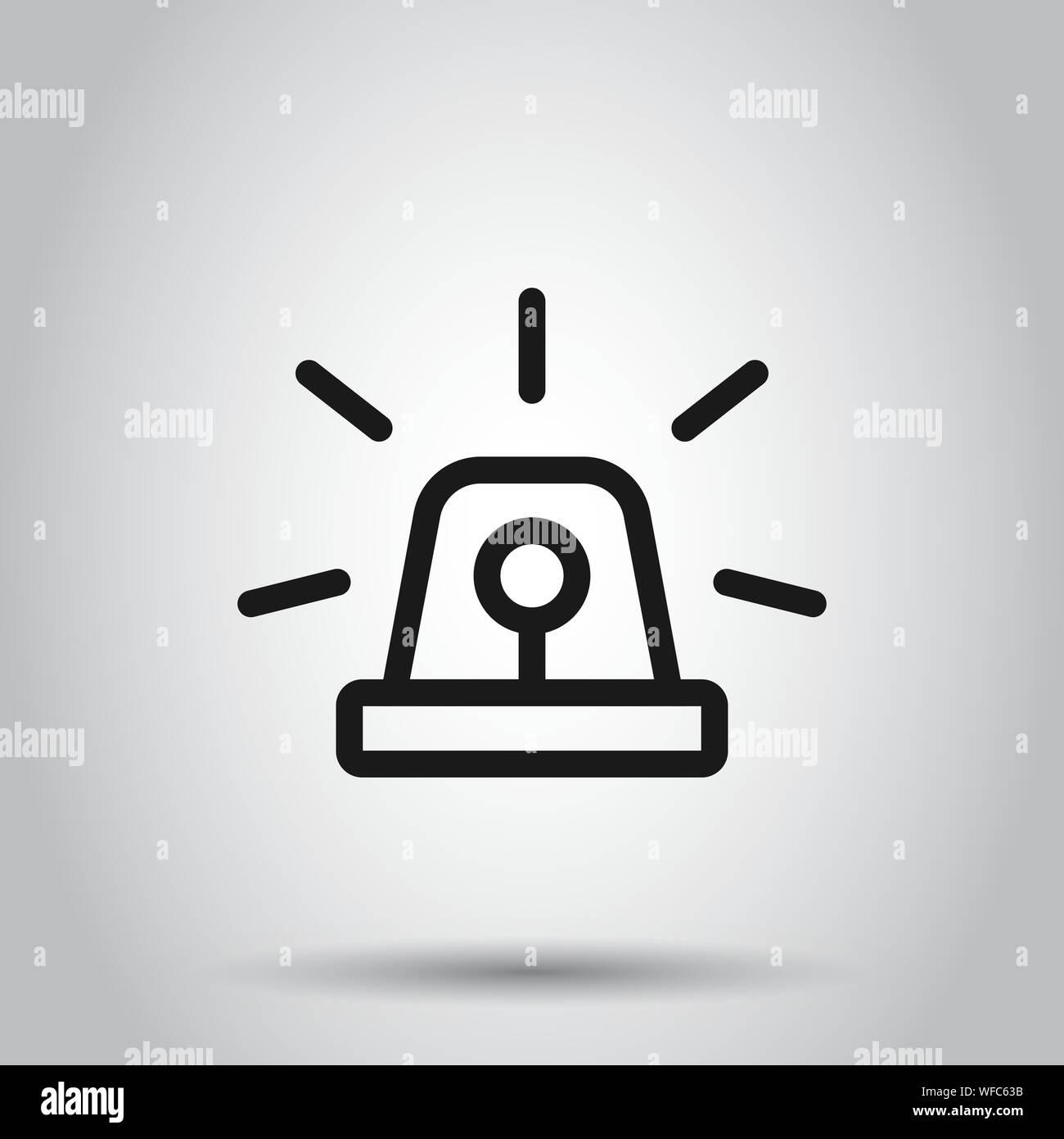 Emergency siren icon in flat style. Police alarm vector illustration on ...