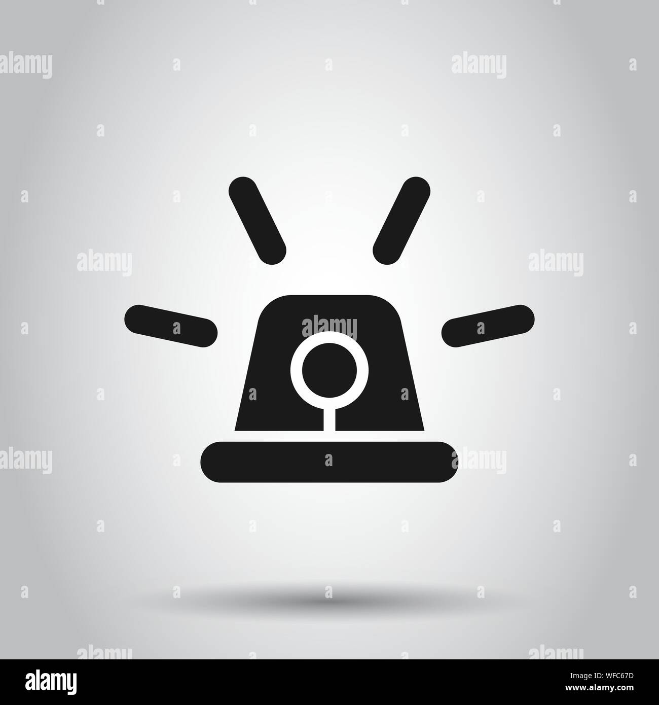 Emergency siren icon in flat style. Police alarm vector illustration on ...