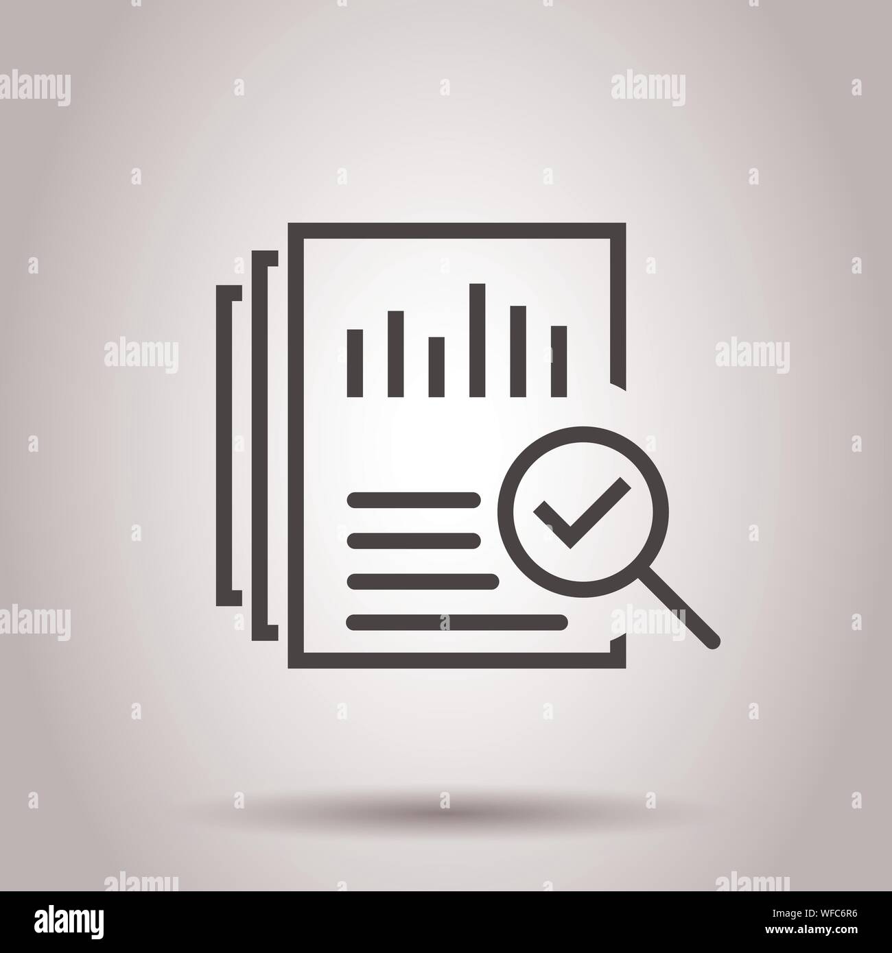 Audit document icon in flat style. Result report vector illustration on ...