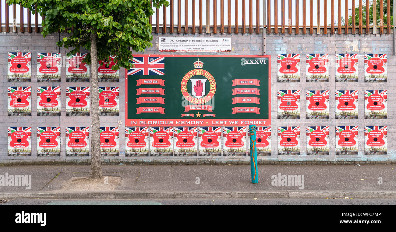 36th Ulster Division, WWI Memorial, Belfast, Northern Ireland Stock ...