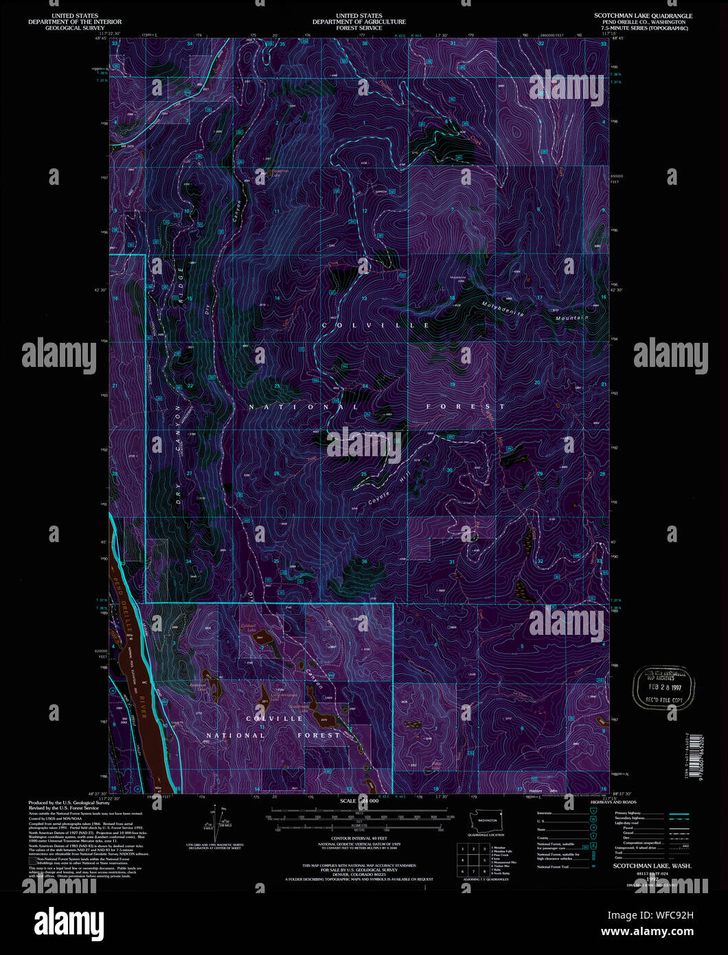 USGS Topo Map Washington State WA Scotchman Lake 243610 1992 24000 ...