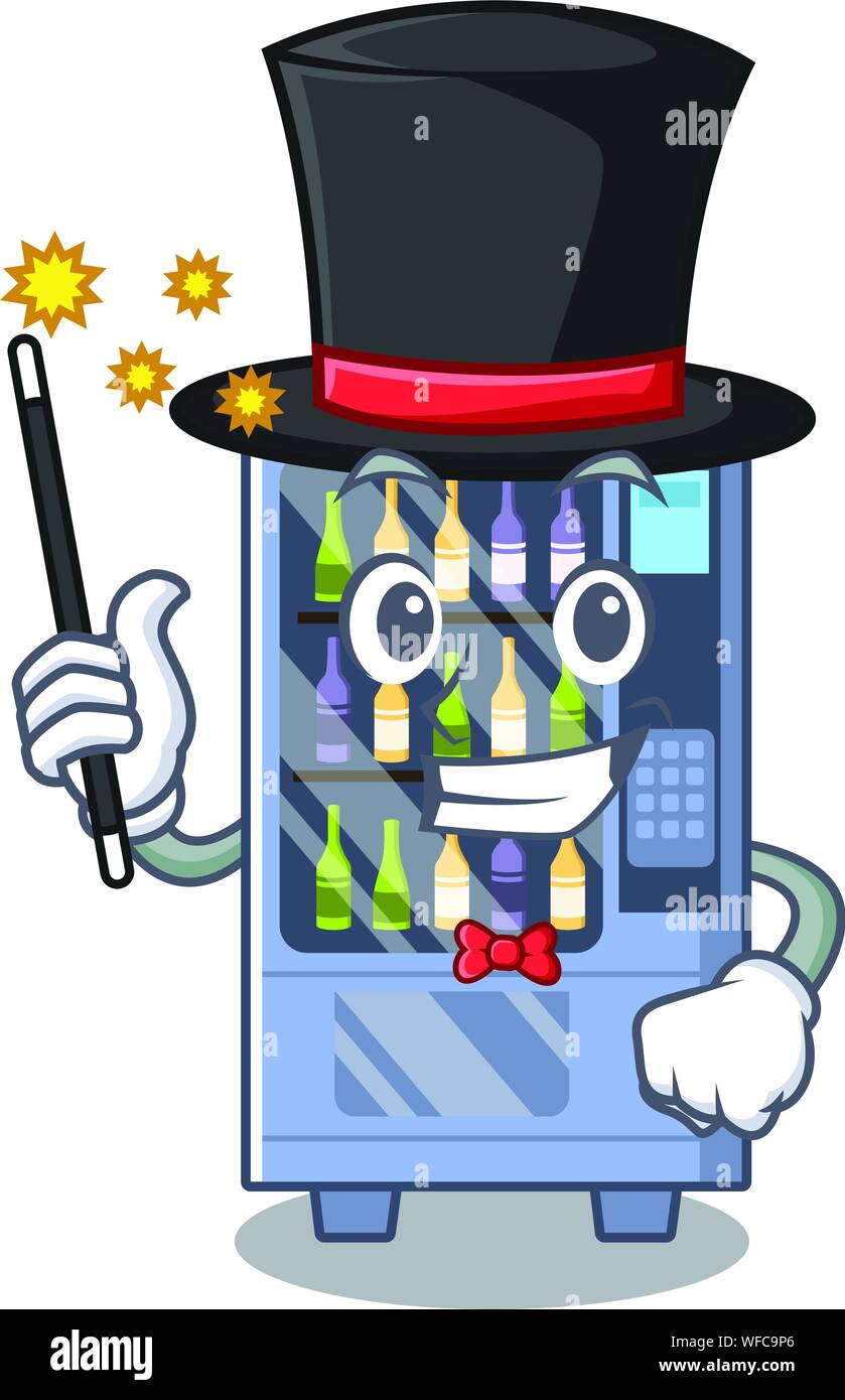 Magician wine vending machine mascot shaped character Stock Vector ...