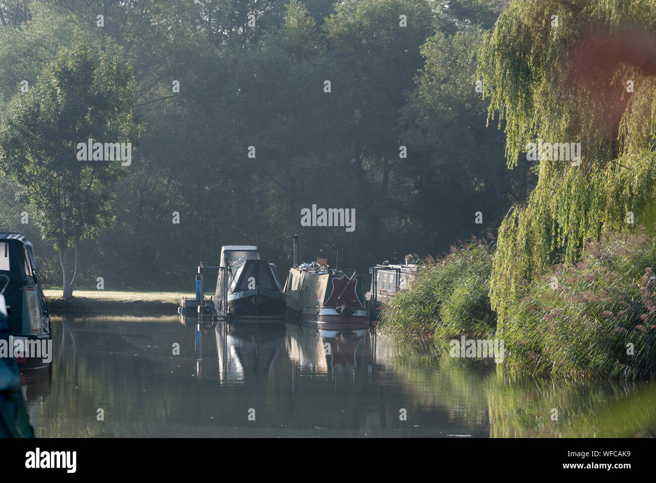 canal boat on british water holiday Stock Photo - Alamy