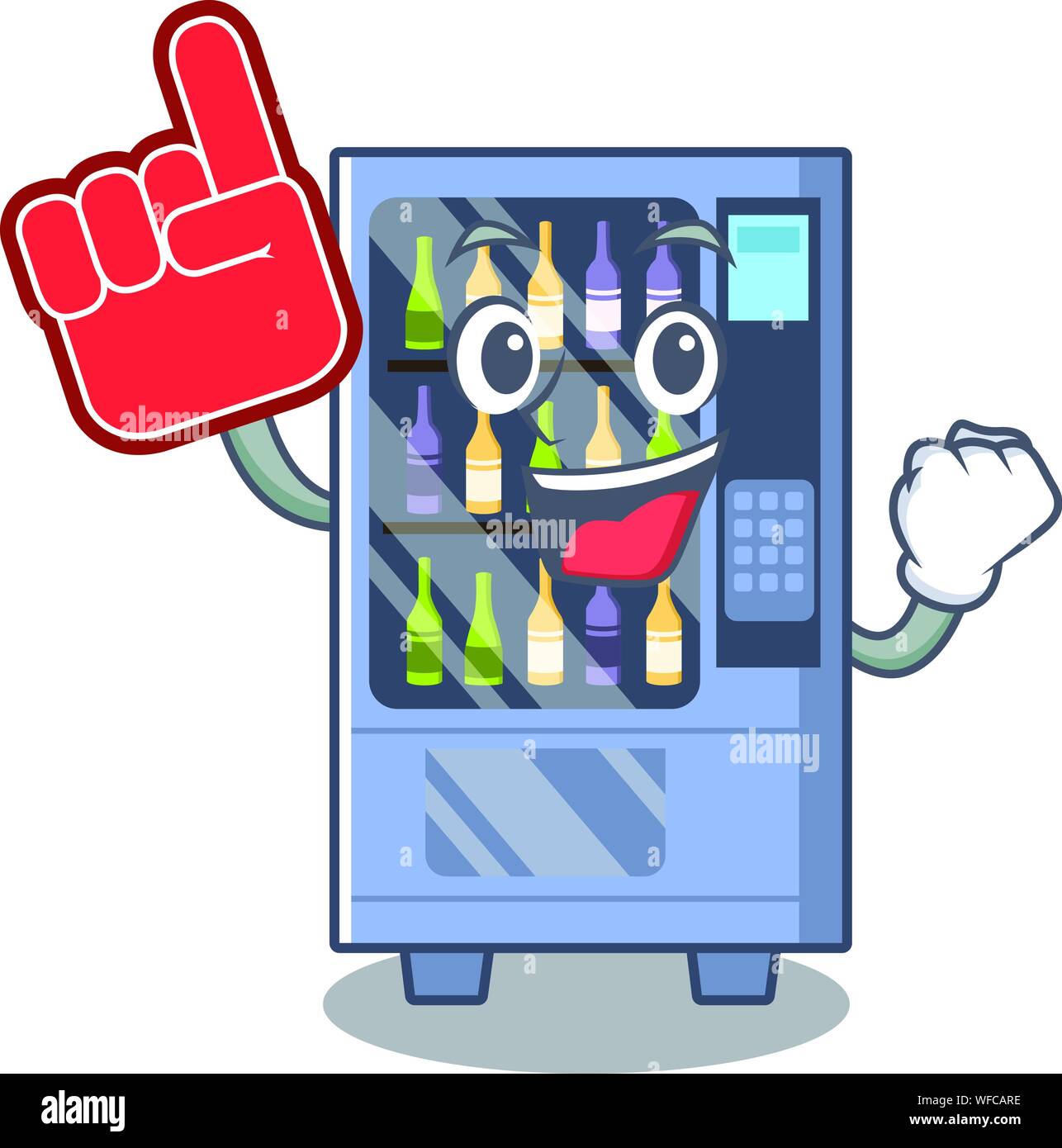 Foam finger wine vending machine mascot shaped character Stock Vector ...