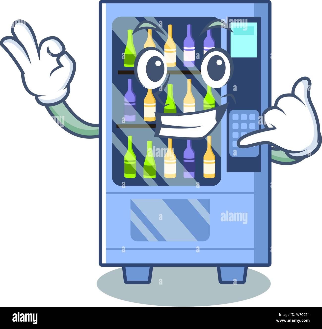 Call me wine vending machine mascot shaped character Stock Vector Image ...