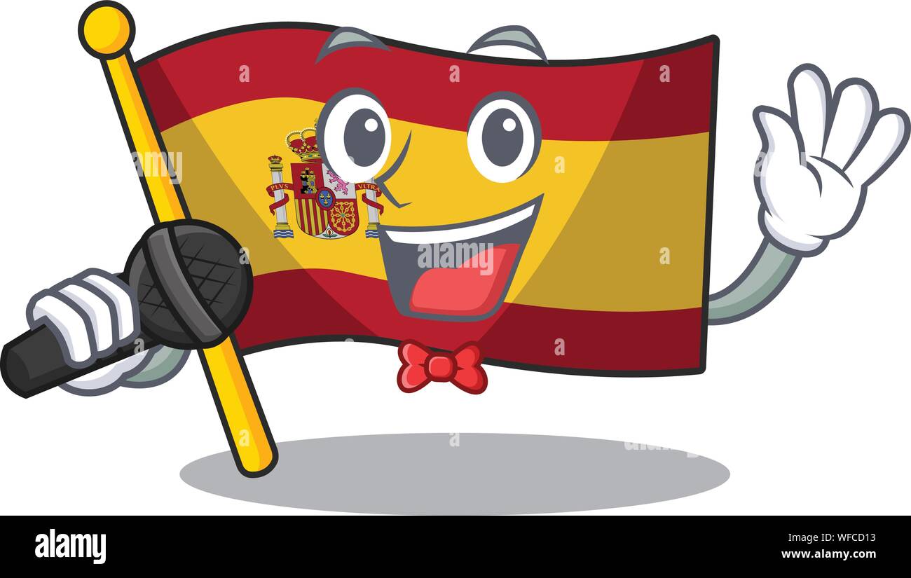 Singing flag spain isolated in the cartoon Stock Vector Image & Art - Alamy