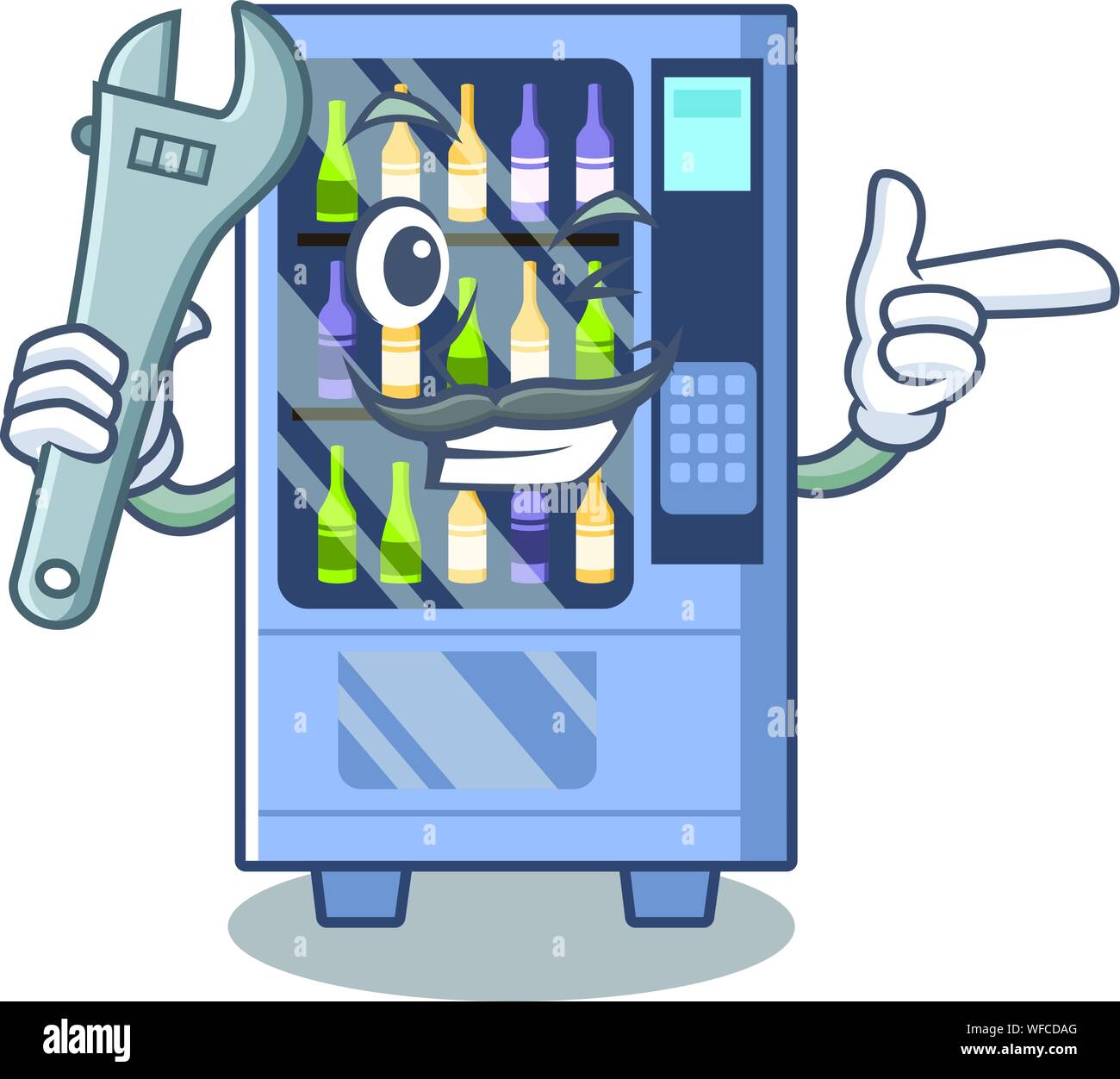 Mechanic wine vending machine mascot shaped character Stock Vector ...