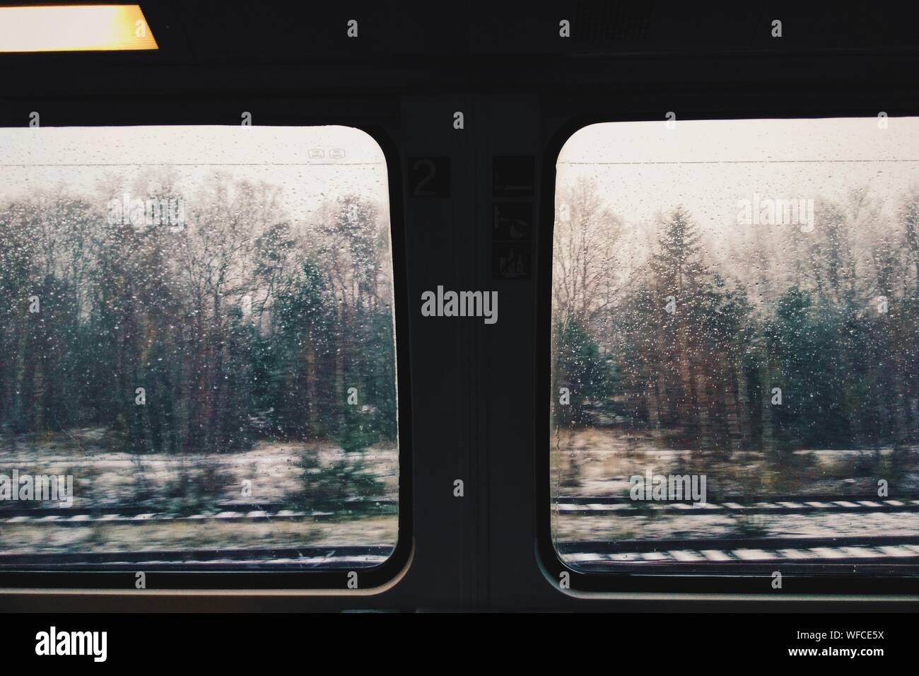 Trees Seen Through Train Window During Rainy Season Stock Photo - Alamy