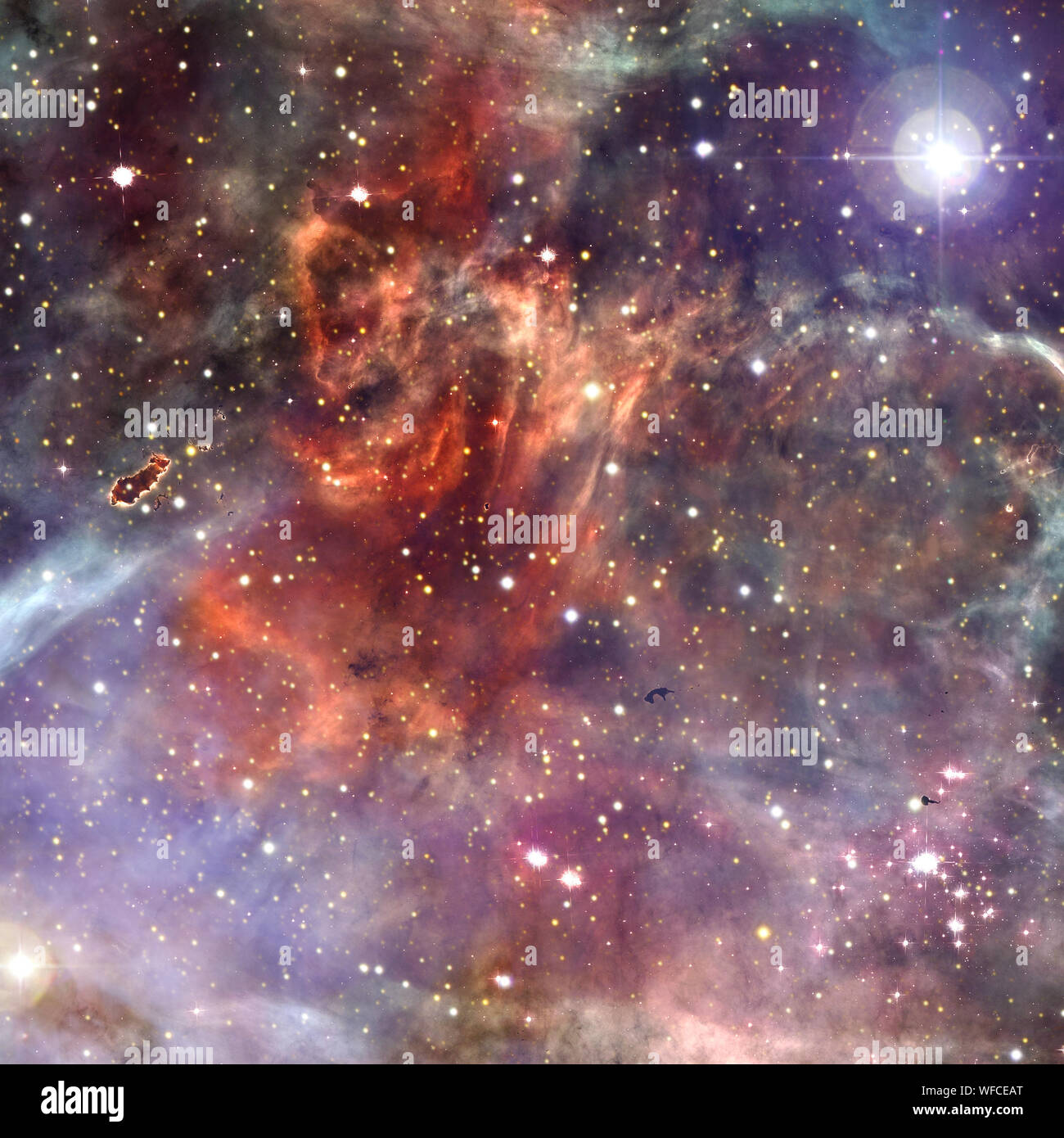 Nebula, starfield, cluster of stars in outer space. Beauty of endless ...