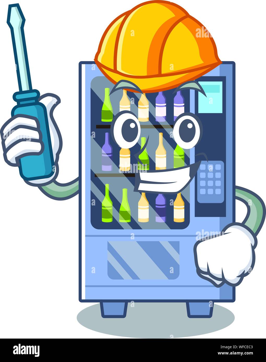 Automotive wine vending machine mascot shaped character Stock Vector ...