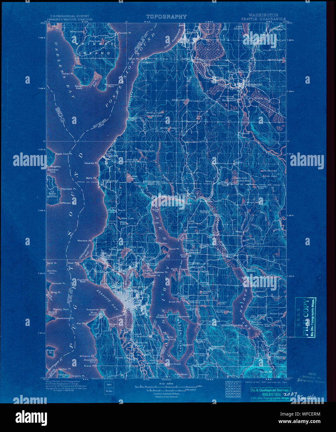 Topographical map of seattle hi-res stock photography and images - Alamy