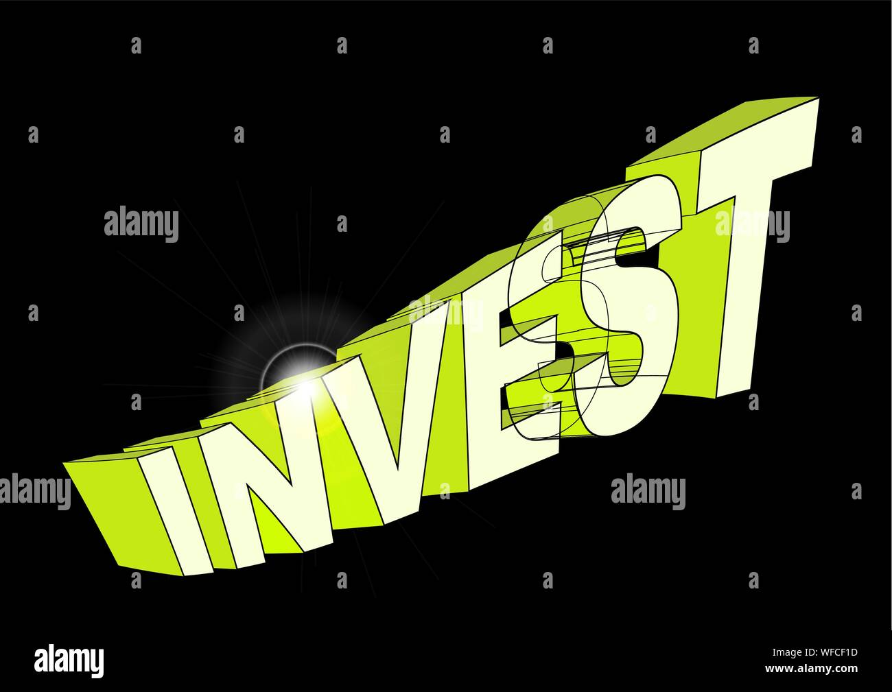 INVEST write on black background - Vector Stock Vector Image & Art - Alamy