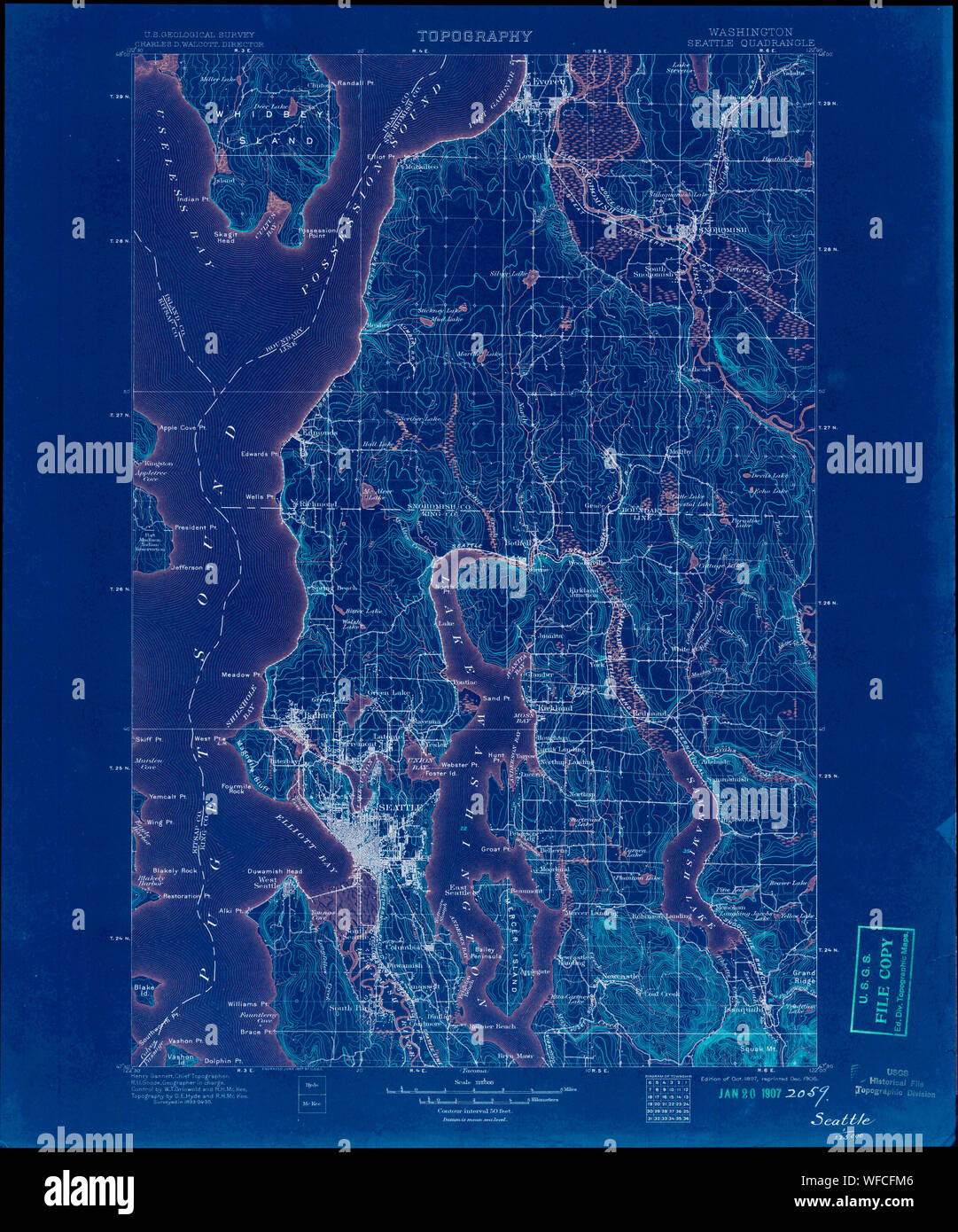 Topographical map of seattle hi-res stock photography and images - Alamy