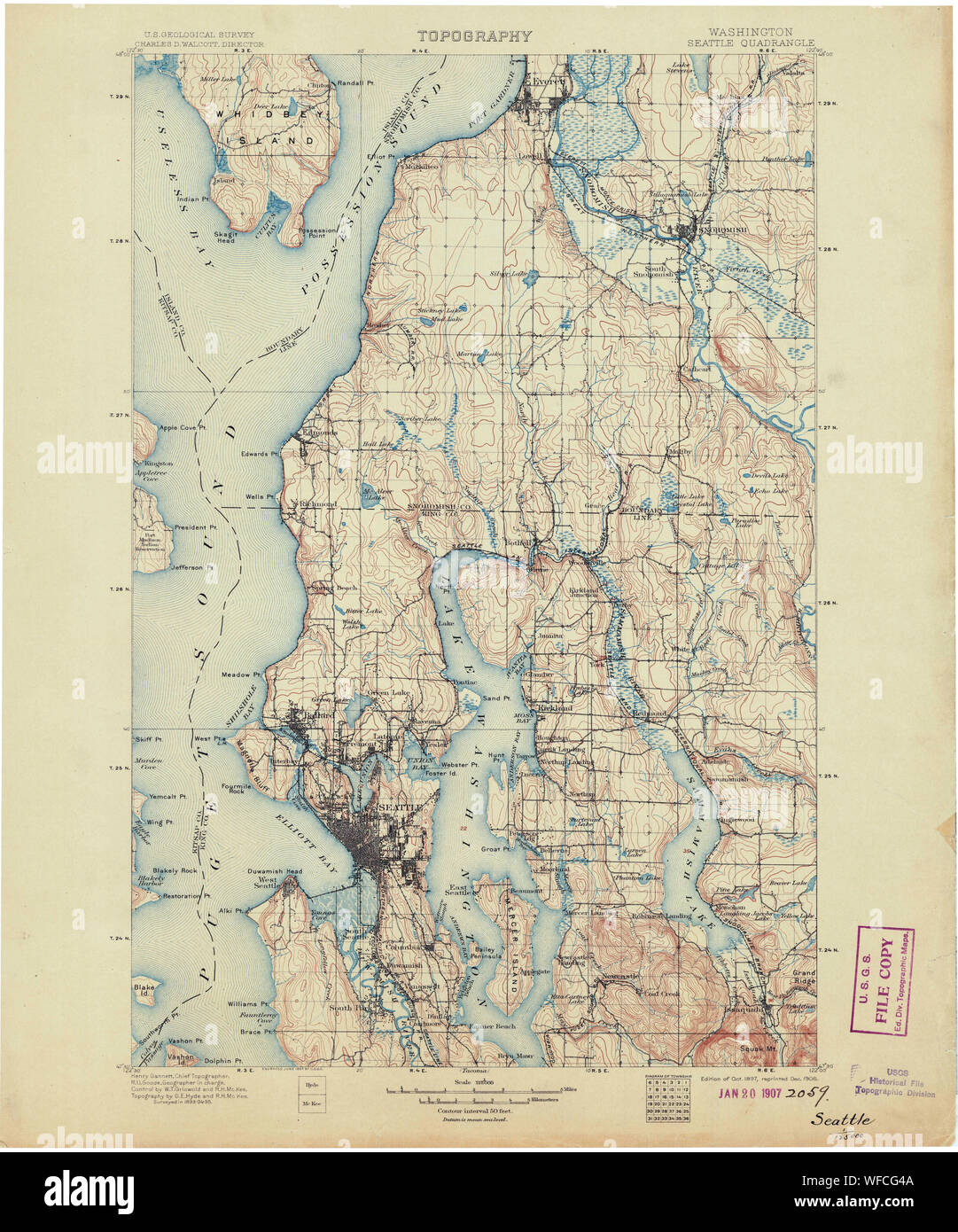 Topographical map of seattle hi-res stock photography and images - Alamy