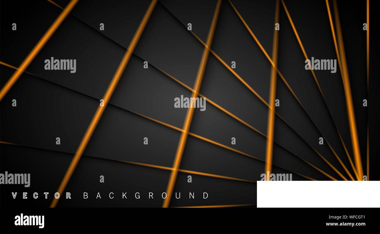 Gold light line shadow dark grey luxury background Stock Vector Image ...