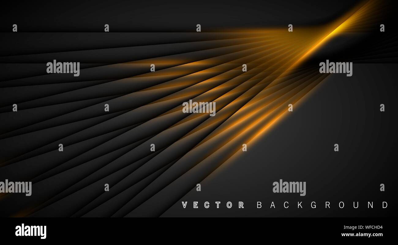 Gold light line shadow dark grey luxury background Stock Vector Image ...