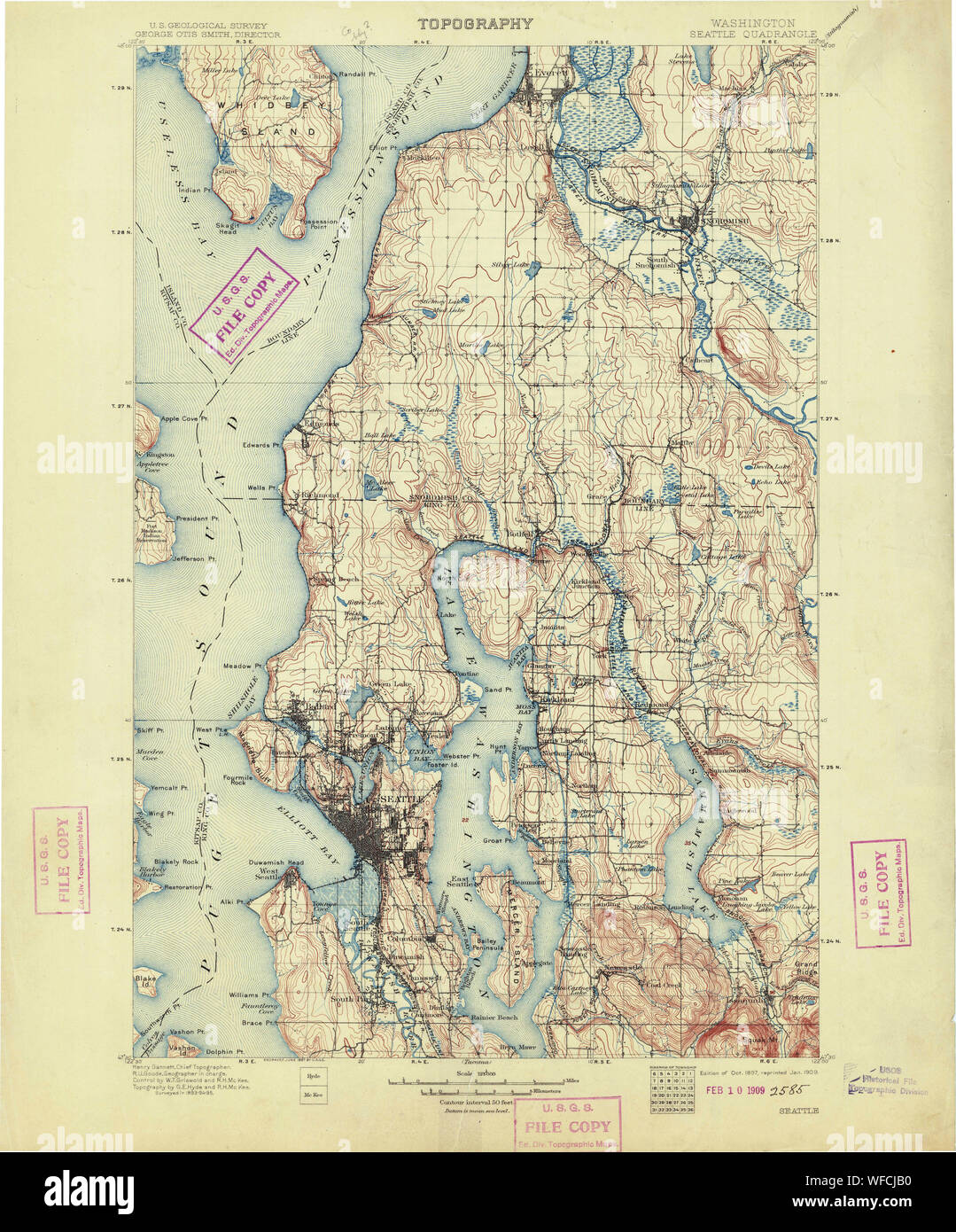 Topographical map of seattle hi-res stock photography and images - Alamy