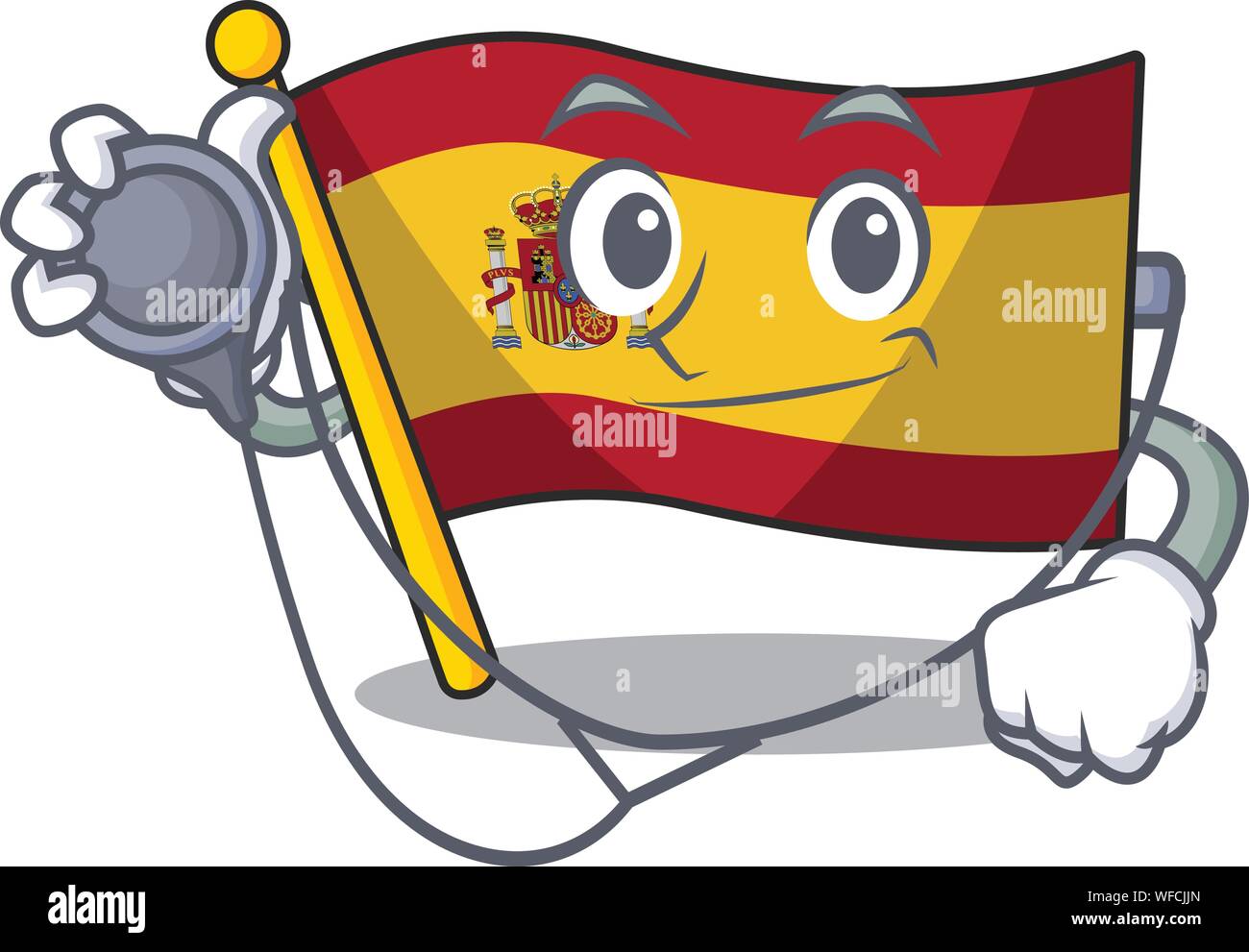 Doctor character spain flags formed with cartoons Stock Vector Image ...