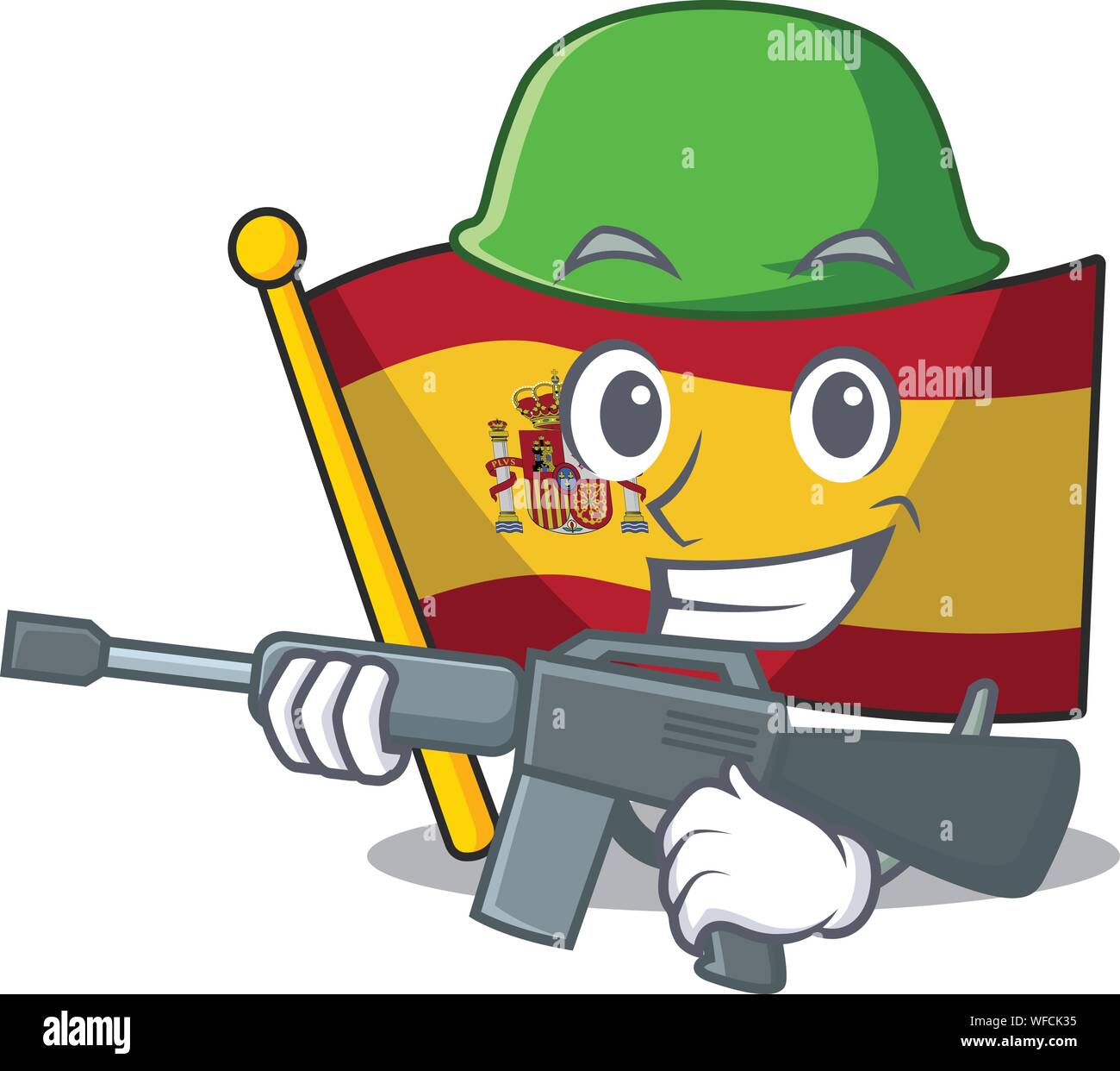 Army character spain flags formed with cartoons Stock Vector Image ...