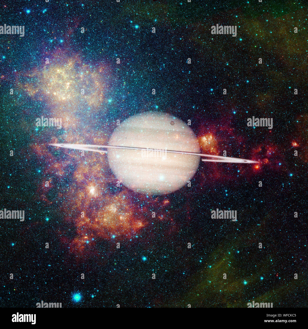 Saturn. Incredibly beautiful planets, galaxies, dark and cold beauty of ...