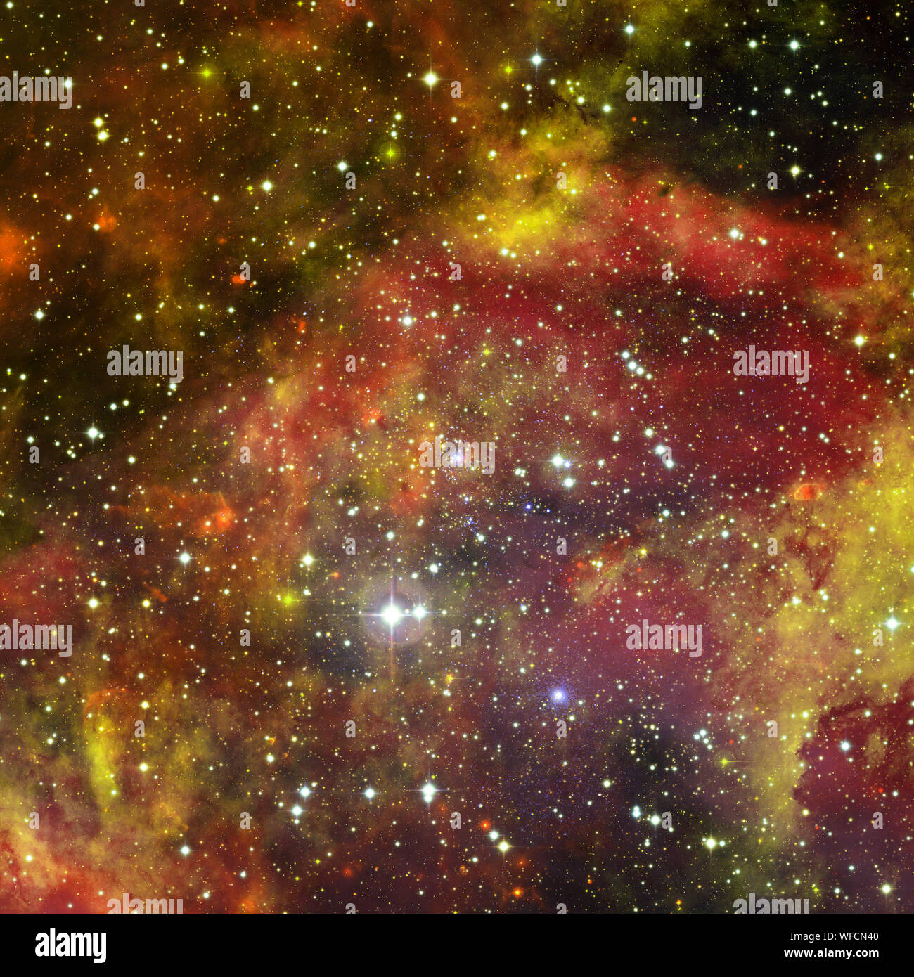 Universe scene with planets, stars and galaxies in outer space ...