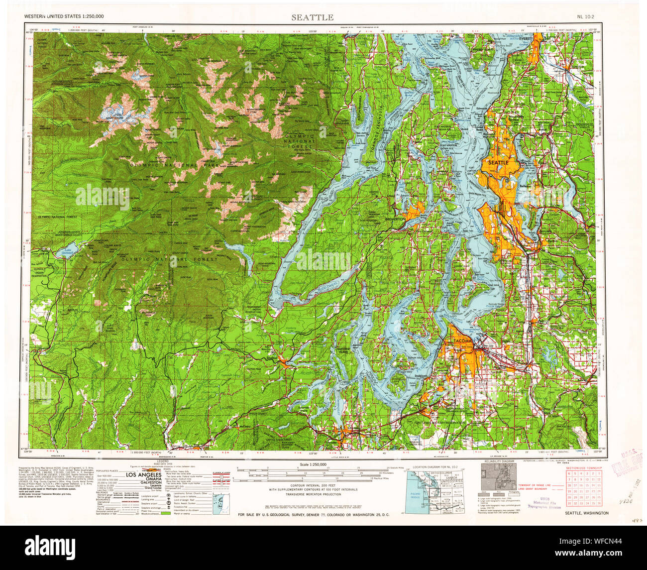 Topographical map of seattle hi-res stock photography and images - Alamy