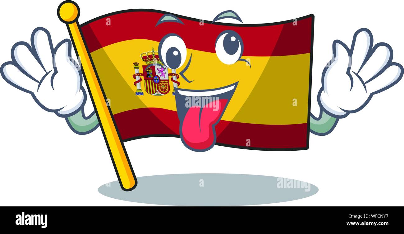 Crazy flag spain with in the mascot shape Stock Vector Image & Art - Alamy